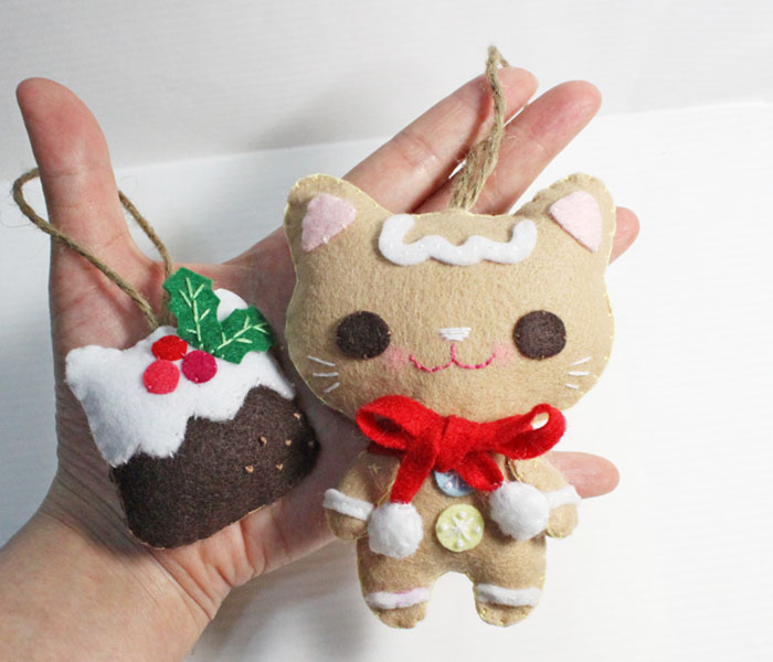 Gingerbread Cat And Meow Christmas Pudding - Pdf Doll Pattern on Luulla